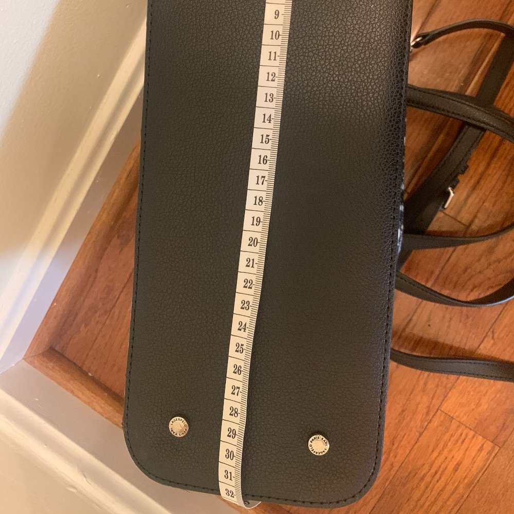 Karl Lagerfeld Black White Leather Cross Pattern Shou… - Gem